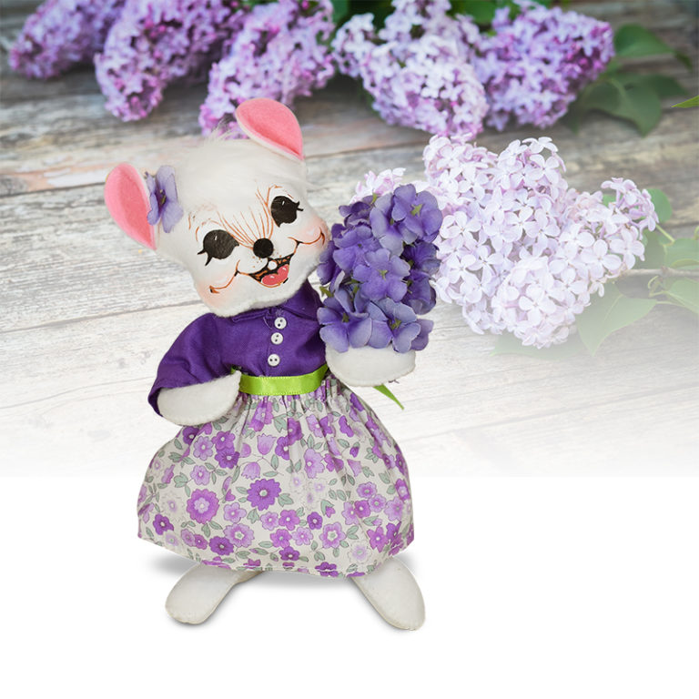 8in Lovely Lilac Mouse - Annalee Dolls