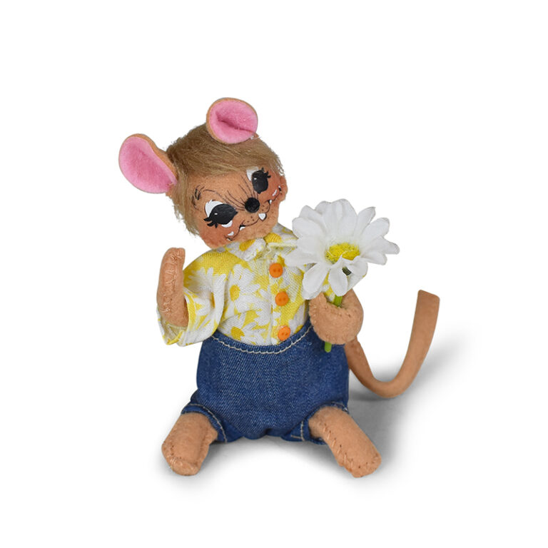 5in Boy Mouse with Daisy - Annalee Dolls