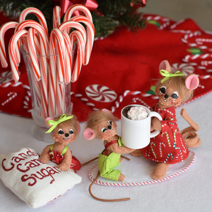 3in Candy Cane Sugar Mouse - Annalee Dolls
