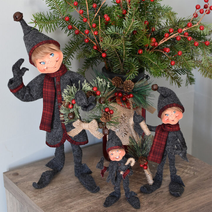 5in Plaid & Pine Elf - Annalee Dolls