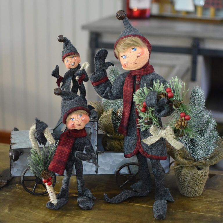 14in Plaid & Pine Elf - Annalee Dolls
