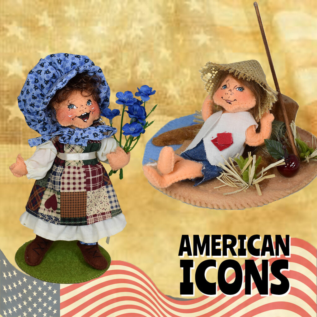 American Icons: Holly Hobbie & Tom Sawyer - Annalee Dolls