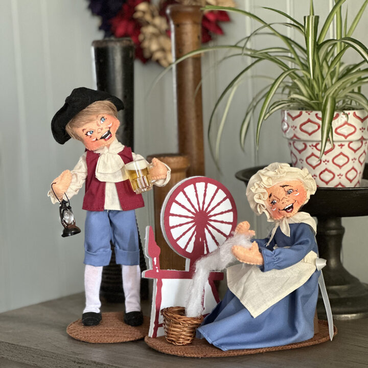 9in Colonial Weaving Woman - Annalee Dolls