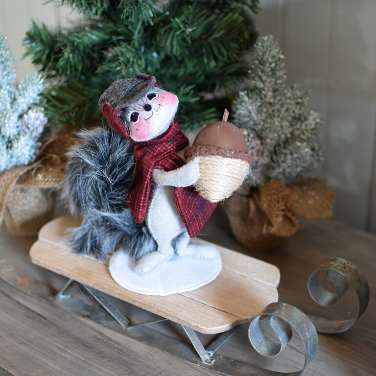 5in Plaid & Pine Squirrel - Annalee Dolls