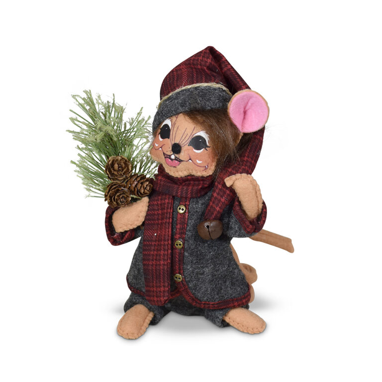 6in Plaid & Pine Boy Mouse 2024 - Annalee Dolls