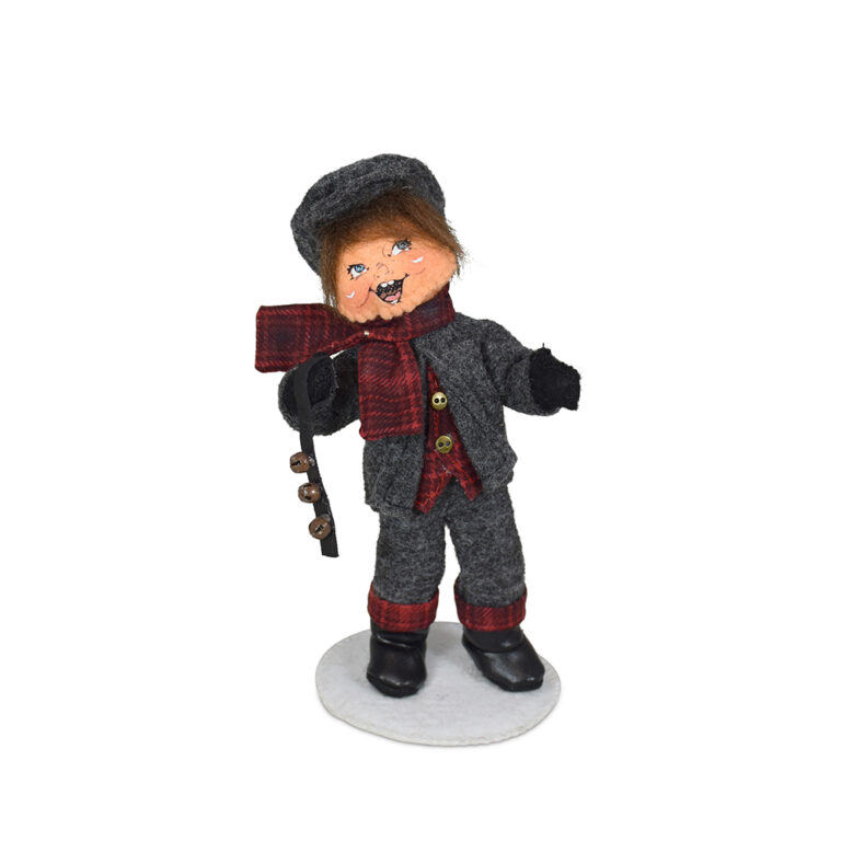 5in Plaid & Pine Caroler Kid - Annalee Dolls