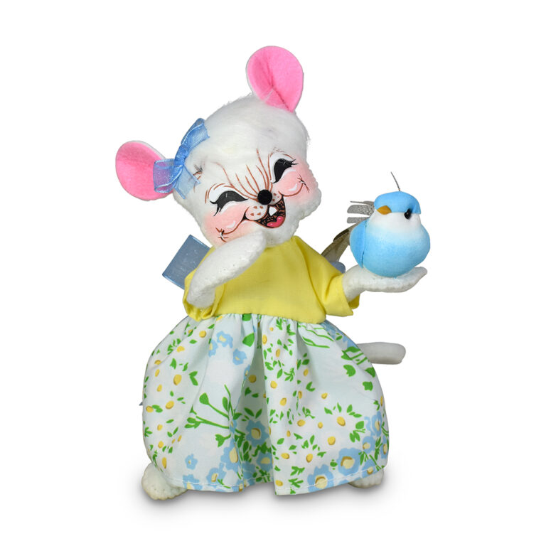 6in Blue Bird Girl Mouse - Annalee Dolls