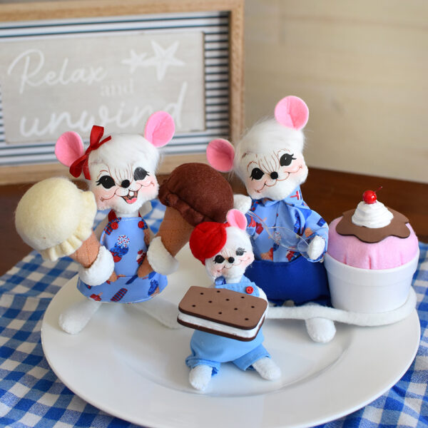 6in Ice Cream Cones Mouse - Annalee Dolls