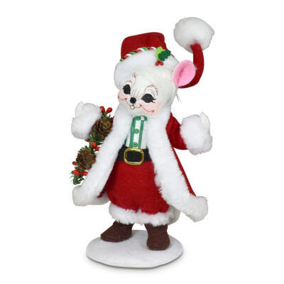6in Snowy Day Santa Mouse | Festive Holiday Fun - Annalee Dolls